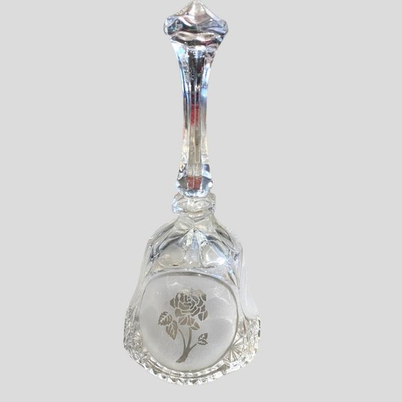 Accents | Vintage Crystal Glass Dinner Bell With Etched Roses On ...